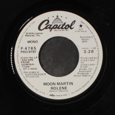 MOON MARTIN: dangerous / rolene CAPITOL 7" Single 45 RPM | eBay