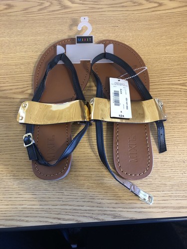 Mixit 8 Women’s Sandals Shoes Black Retail $24 (apt-1089) | eBay