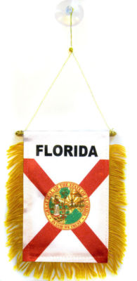 Florida MINI BANNER FLAG GREAT FOR CAR & HOME WINDOW MIRROR HANGING 2 ...