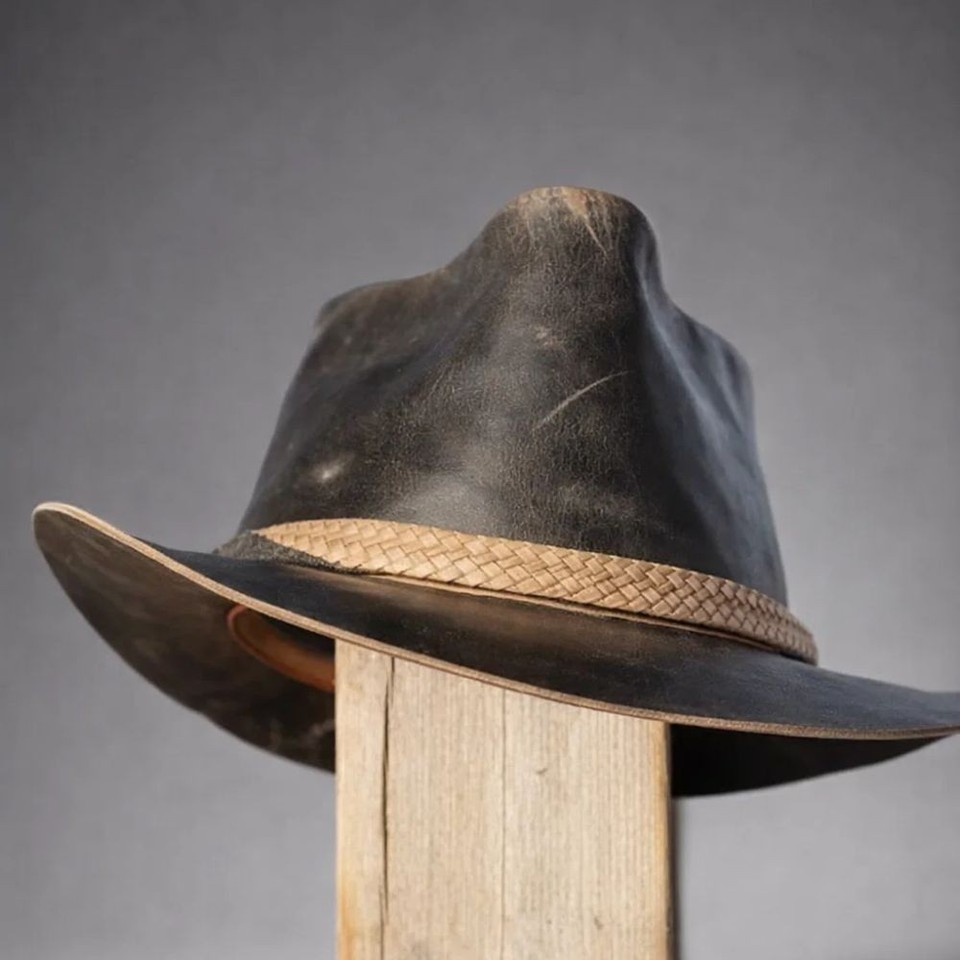 Arthur Morgan Cowboy Men Hat Handmade Real Cowhide Leather Western ...