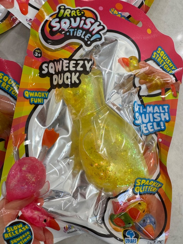 JA-RU Irre-Squish-tible Sqweezy Duck -Yellow/Green/Blue/Pink-Easter ...
