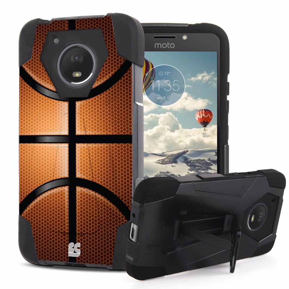 Rugged Dual Layered Case w/Kickstand Cover for Motorola Moto E4 (2017 ...