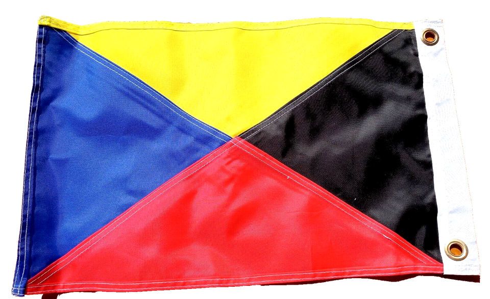 NEW ZULU FLAG 'Z' Signal Code ' I NEED A TUG' 18" INDOOR/OUTDOOR | eBay