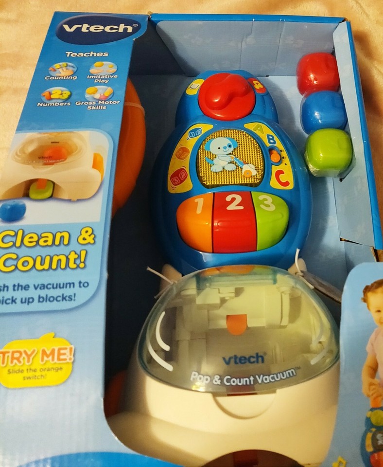Vtech Clean & Count Pop & Count Vacuum Imitative Play Numbers Age 12 To ...