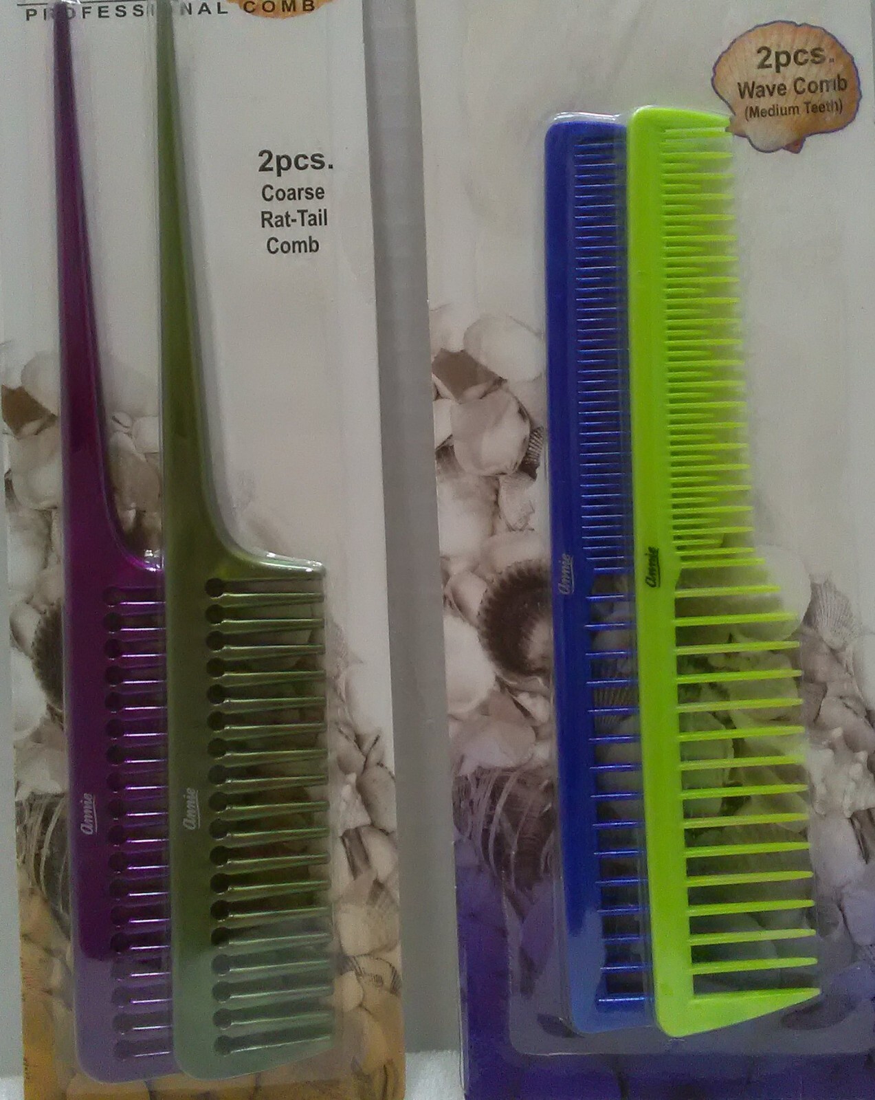 2 packs of shell shining Comb (2 packs) shell combs professional comb ...