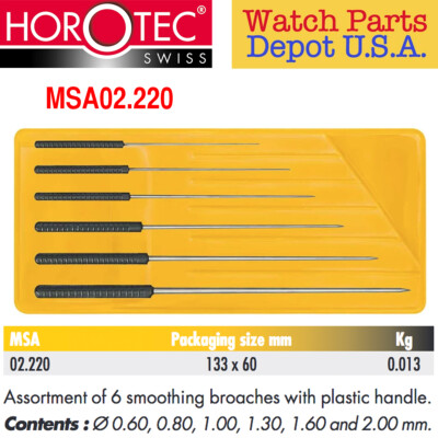 Horotec MSA02.220 Assortment of Smoothing Broaches with Plastic Handle ...