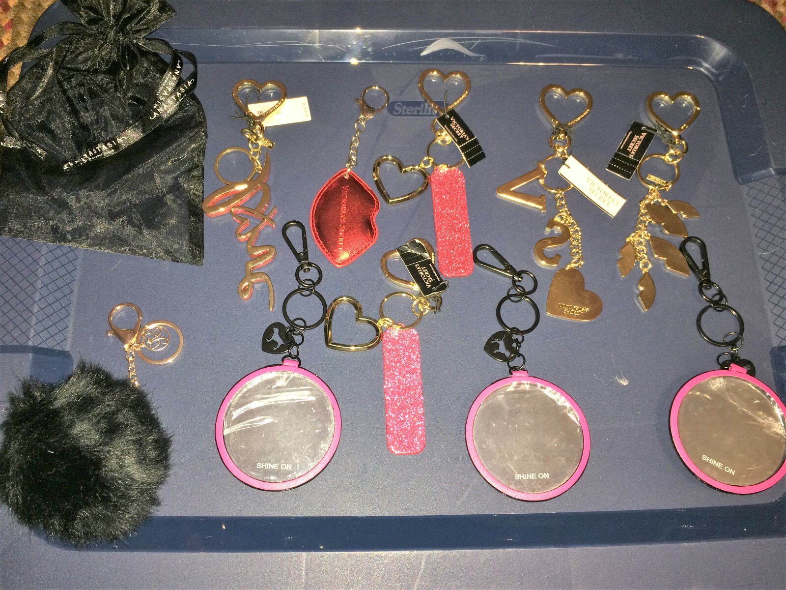 VICTORIA SECRET/PINK/ANASTASIA COSMETICS-KEY CHAINS/BAG CHARMS-NEW ...