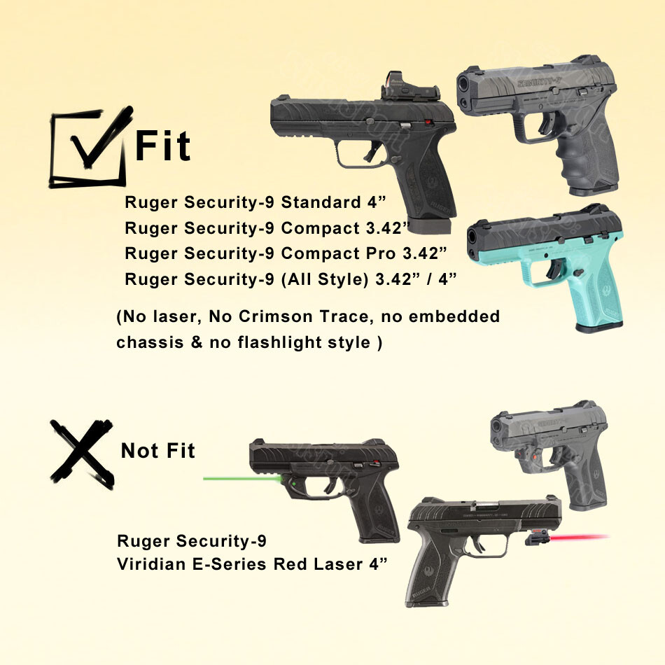 Security 9 Standard Holster For Ruger Security-380 Ruger Security-9 ...