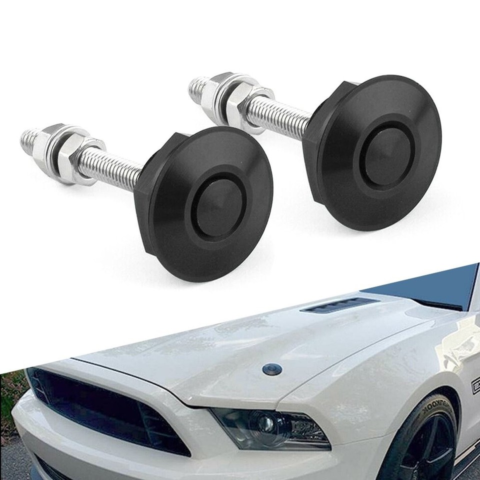 2X Button Push Quick Release Hood Bonnet Pins Lock Clip Car Bumper ...