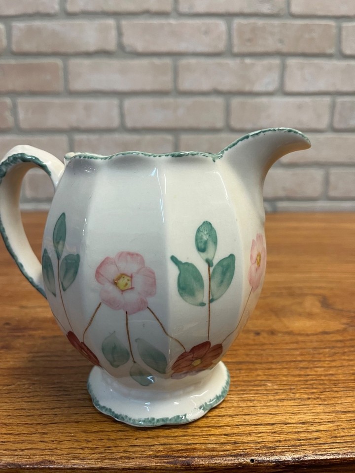 Vintage Blue Ridge Lady Grace Hand Painted Pitcher Southern Potteries ...