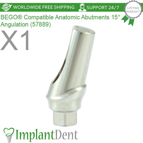 1pcs Dental BEGO Compatible Anatomically Shaped Abutment 15° Angle ...