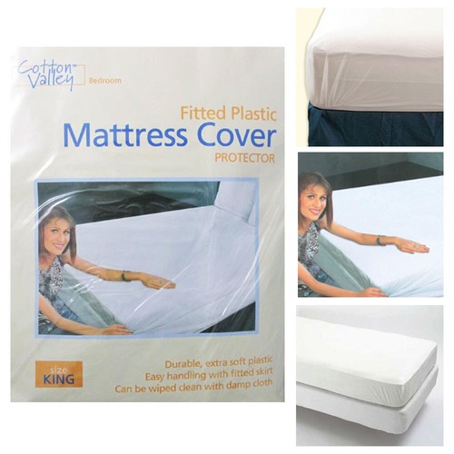 12 Pc Lot King Size Fitted Mattress Cover Vinyl Waterproof Bug Allergy Protector 7795735198025| eBay