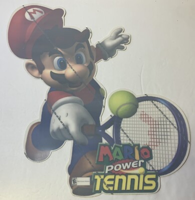 Gamecube Mario Power Tennis Nintendo STORE PROMO DISPLAY Sticker Decal ...