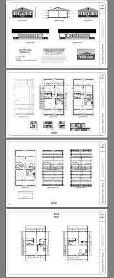 28x34 House -- 2 Bedroom 2 Bath -- 952 sq ft -- PDF Floor Plan -- Model 1 | eBay