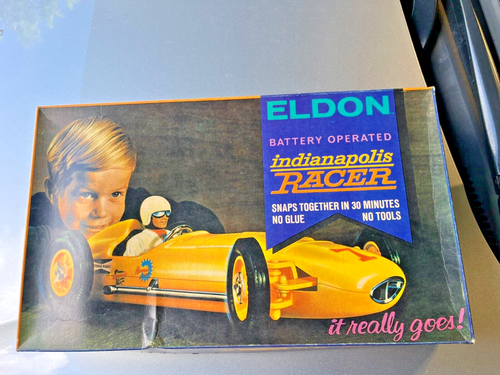 Eldon Battery Operated Indianapolis Yellow Racer w/box 1960’s Tether ...