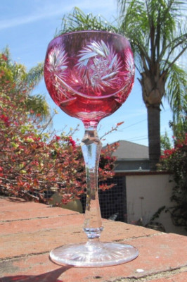 NACHTMANN ROSE RED CUT TO CLEAR WINE HOCK (s) | eBay