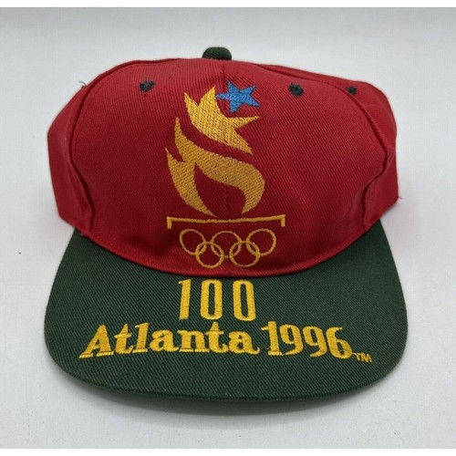 Vintage Olympics Hat Atlanta 1996 Snapback Cap Logo 7 Red 90s Retro Big ...