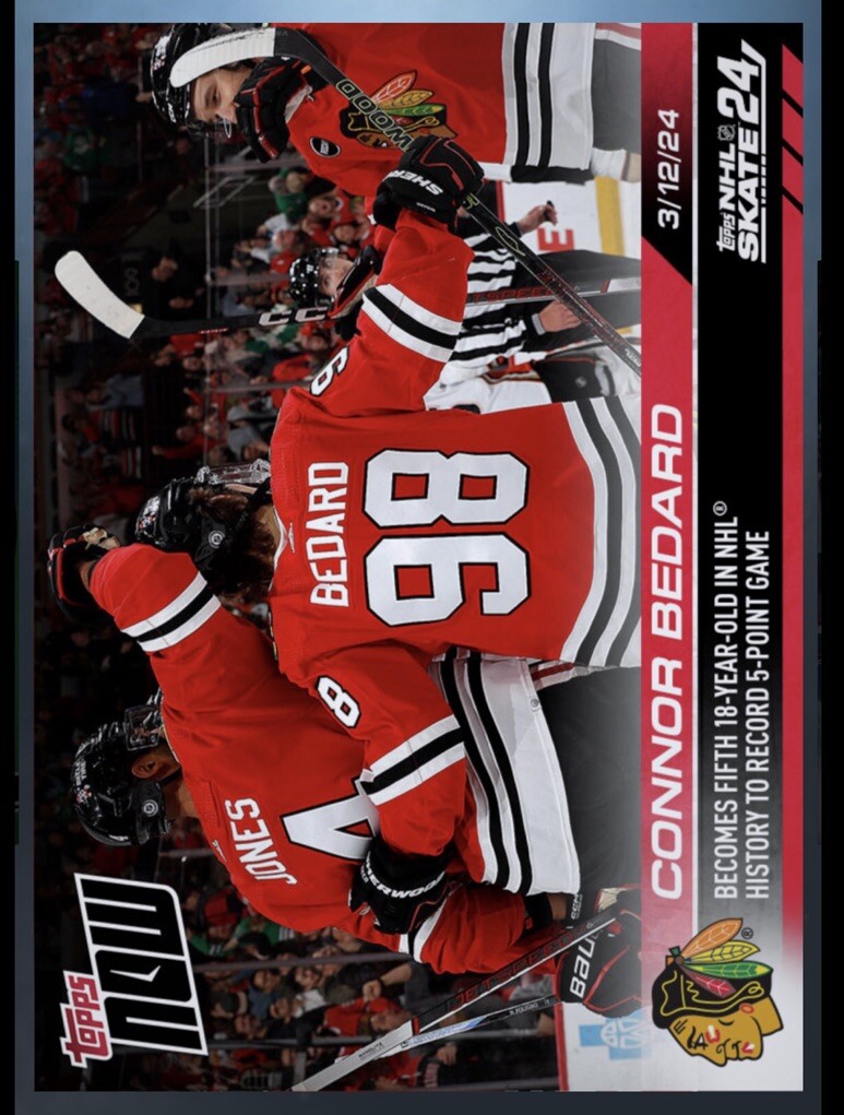2024 TOPPS NOW 3/12 5 Point Game Rookie RC-CONNOR BEDARD(TOPPS Skate ...