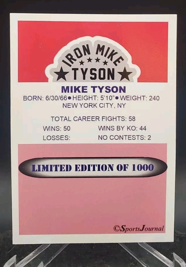 Mike Tyson Custom Art, Similar to 1986 Fleer Jordan Rookie Card - Boxer ...