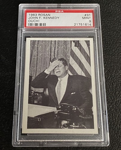 1963 Rosan PSA 9 John F Kennedy #31 Rookie Card Mint Ouch US President ...