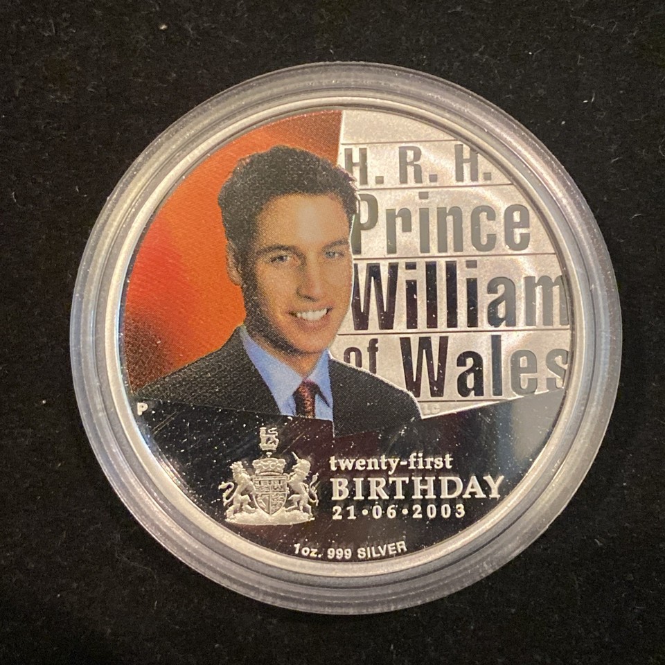 2003 1 Oz Silver Coin – Prince William 21st Birthday – 12,500 Minted ...