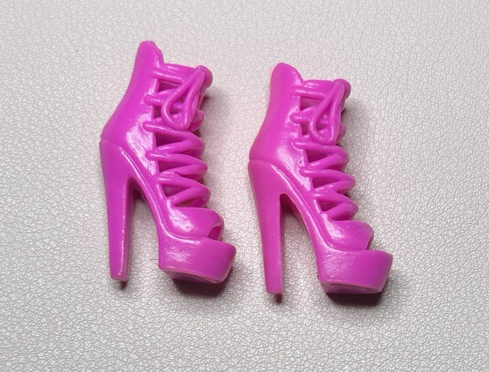 Fashionistas *Barbie* Shoes: Pink Lace-up Booties, Spiked Stiletto ...