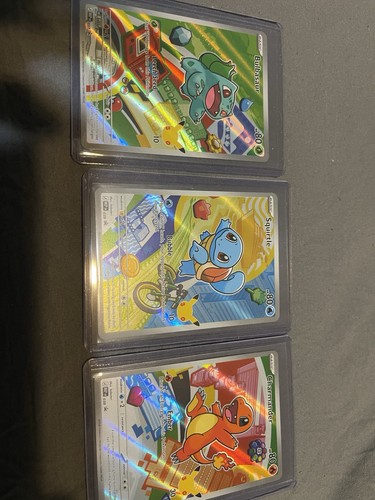30th First Partner Promos Set Charmander, Squirtle, Bulbasaur 037, 038 ...