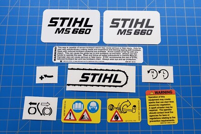 Stihl/Farmertec 066, MS 660 Chainsaw Complete Vinyl Decal / Sticker Kit ...