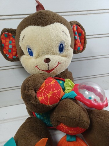 Taggie Bright Starts Monkey Plush Security Blanket Teether Toy Lovey ...