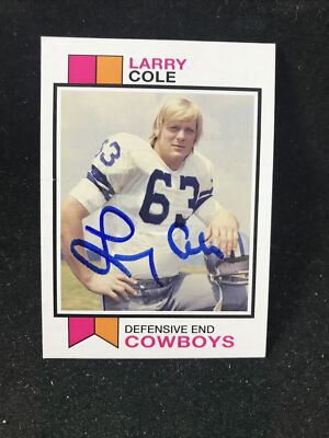 Larry Cole Custom Retro Dallas Cowboys Autographed Card | eBay