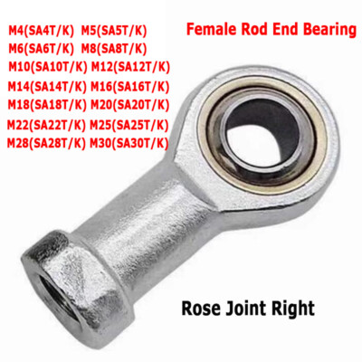 SI - Female Rod End Bearing M4/5/6/8/10/12/14/16-30 Rose Joint Right ...