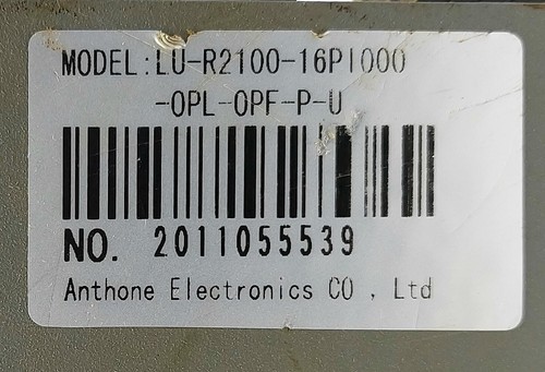 Anthone Electronics Co. Ltd. LU-R2100-16P1000-0PL-0PF-P-U Paperless ...