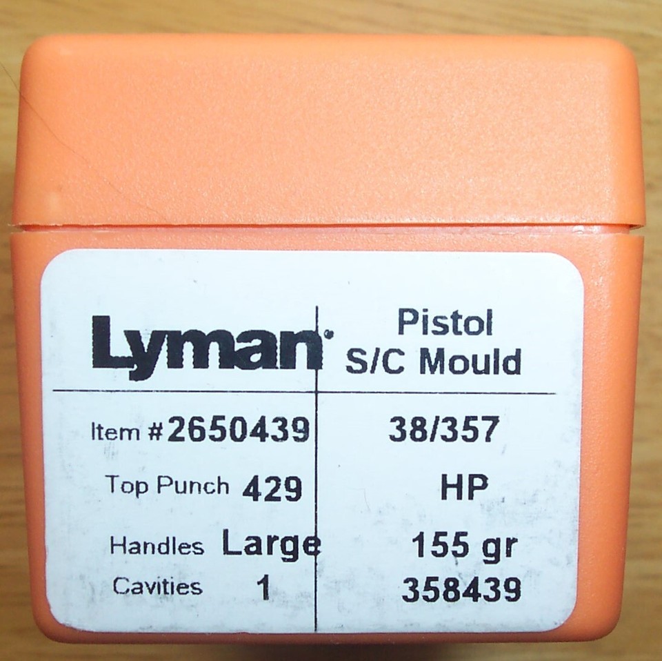 LYMAN/IDEAL 358439 38/357 155 GRAIN KEITH HOLLOW POINT MOLD NEW IN BOX ...