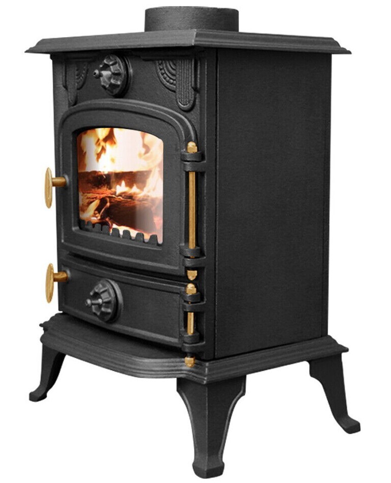 5KW Multifuel Wood Stove Log Burner JA013 Cast Iron Defra Approved Eco ...