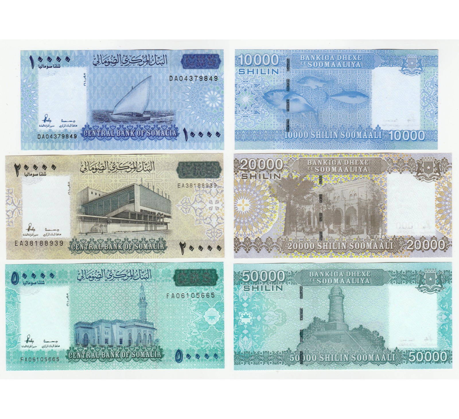 SOMALIA Set 3 pcs 10000 20000 50000 Shillings 2024 Uncirculated | eBay
