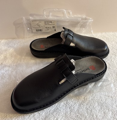 Berkemann Men's Clogs Sabot Mules Shoes Slippers Leather Black | eBay