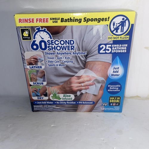 25 Count - ASTV “60 Second Shower” Camping, Cleaning, Aloe Infused Ph ...