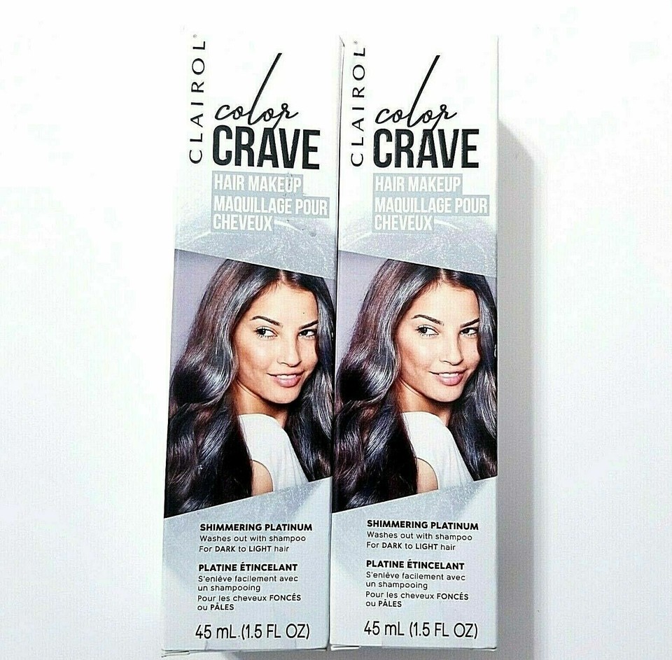 2 Clairol Color Crave Hair Makeup Shimmering Platinum Shampoo Wash Out ...