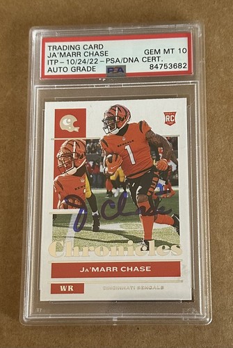 Jamarr Chase Panini Chronicles #17 Rookie Card Signed Witness Auto PSA ...