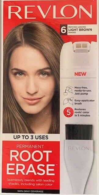 Revlon Root Erase Permanent Hair Color - Light Brown (6) for sale ...
