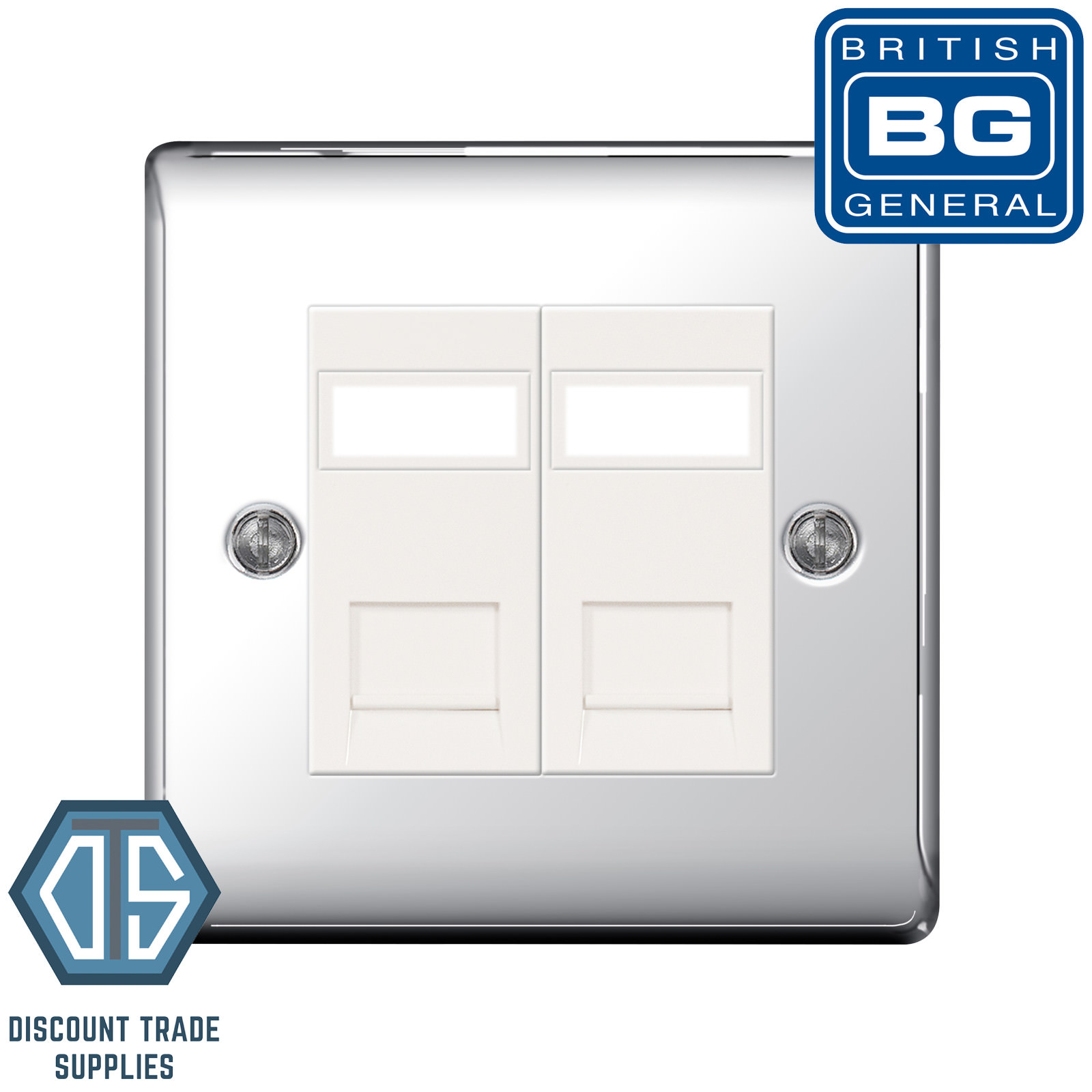 BG 1 2 3 4 Gang RJ45 Cat5 Data Socket Brushed Steel Black Nickel ...