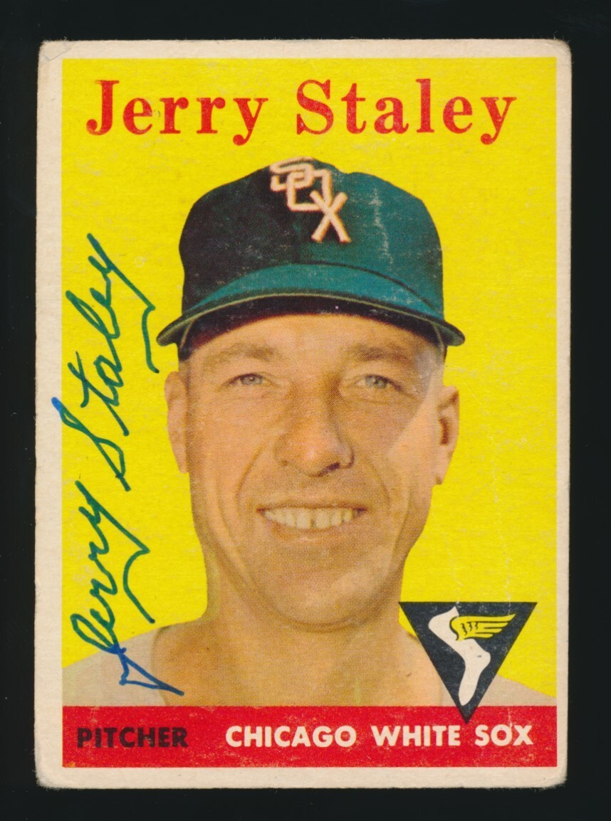 1958 Topps -#412 JERRY [GERRY] STALEY (Chicago White Sox) *AUTOGRAPHED ...