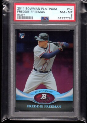 2011 Pop 3 Bowman Platinum Ruby Freddie Freeman PSA 8 RC Tot. Pop 15 ...