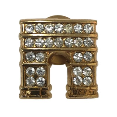 CELINE Rhinestone Arc de Triomphe Pin Brooch Gold [Used] | eBay