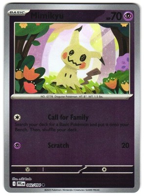 Mimikyu 042/094 Reverse Holo ME02: Phantasmal Flames Pokemon TCG | eBay