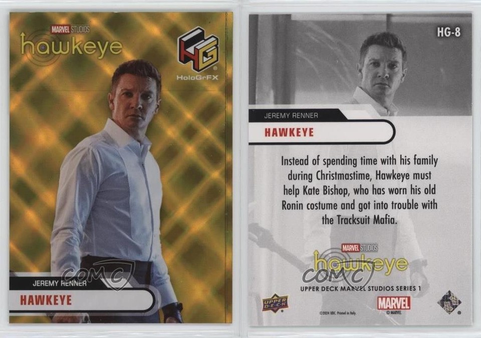 2024 Marvel Studios Series 1 HoloGRFX Gold Jeremy Renner as Hawkeye #HG ...