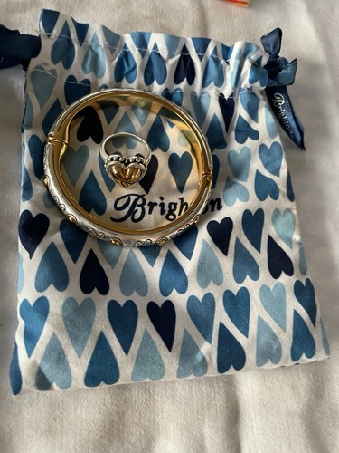 Brighton Two Tone Cuff And Heart Ring Size 8 | eBay