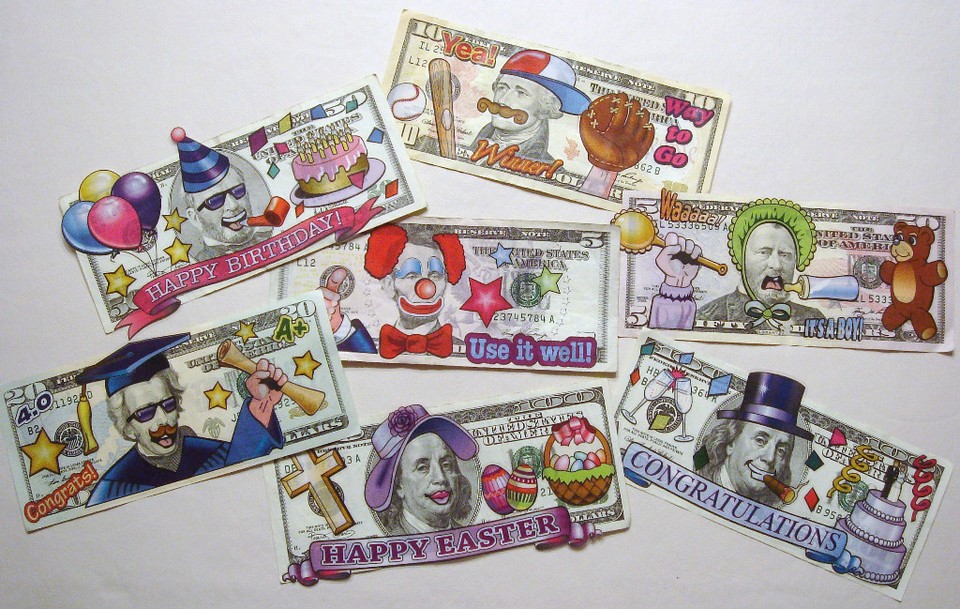 Birthday Funny Money Stickers, Apply Directly on Cash & Checks in ...