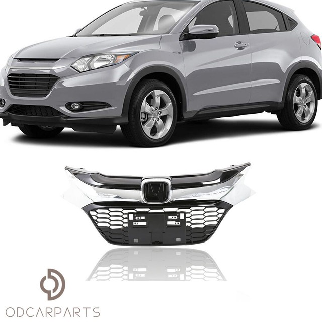 Fit Honda HRV HR-V 2016 2017 2018 Front Upper Grille Grill With Chrome ...