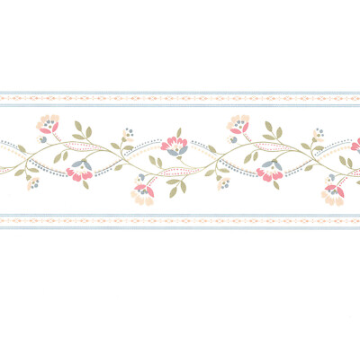 Pink Blue Mini Rose Leaf Vine Garland Flower Floral Small Wallpaper ...